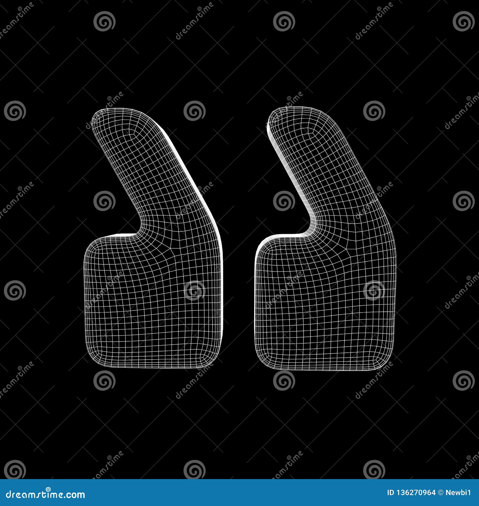 Quote sign abstract mesh stock vector. Illustration of comma - 136270964