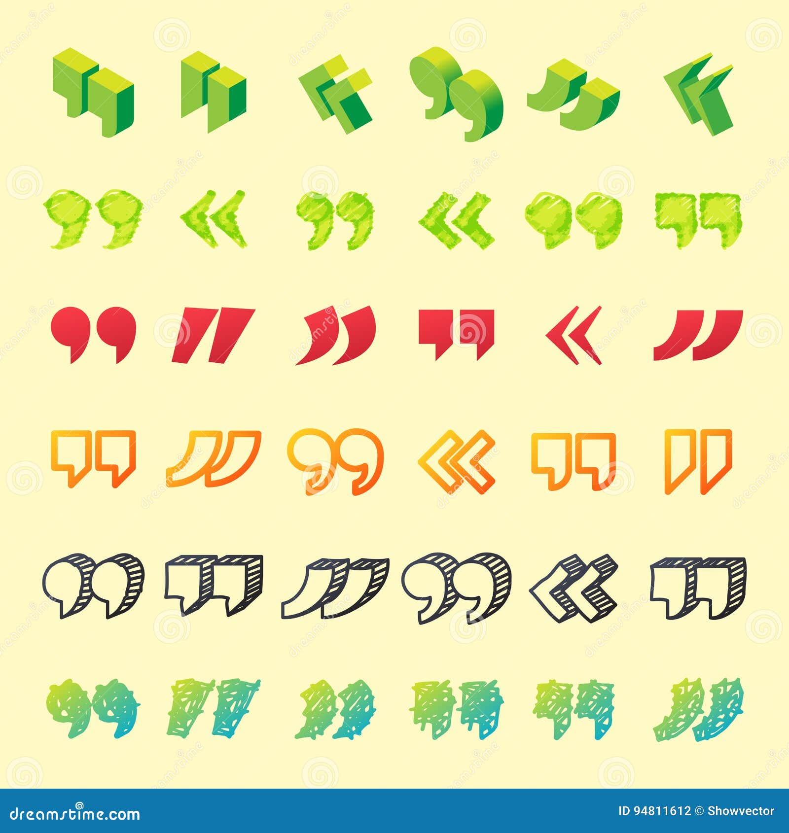 Symbol Quotation Mark Outline Font In Outline Bubble Style Isolated On ...