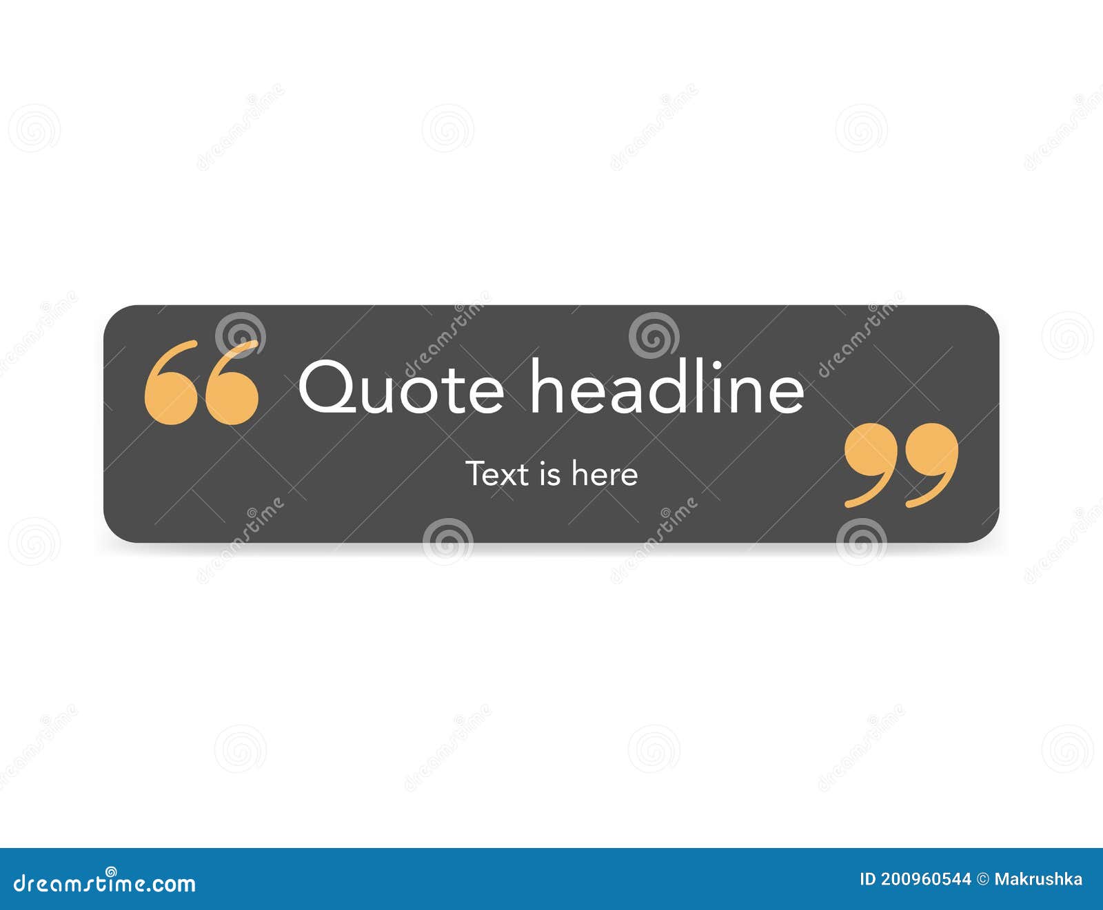 Quote Square Frame with Orange Comma. Dark Grey Template for Quotation ...