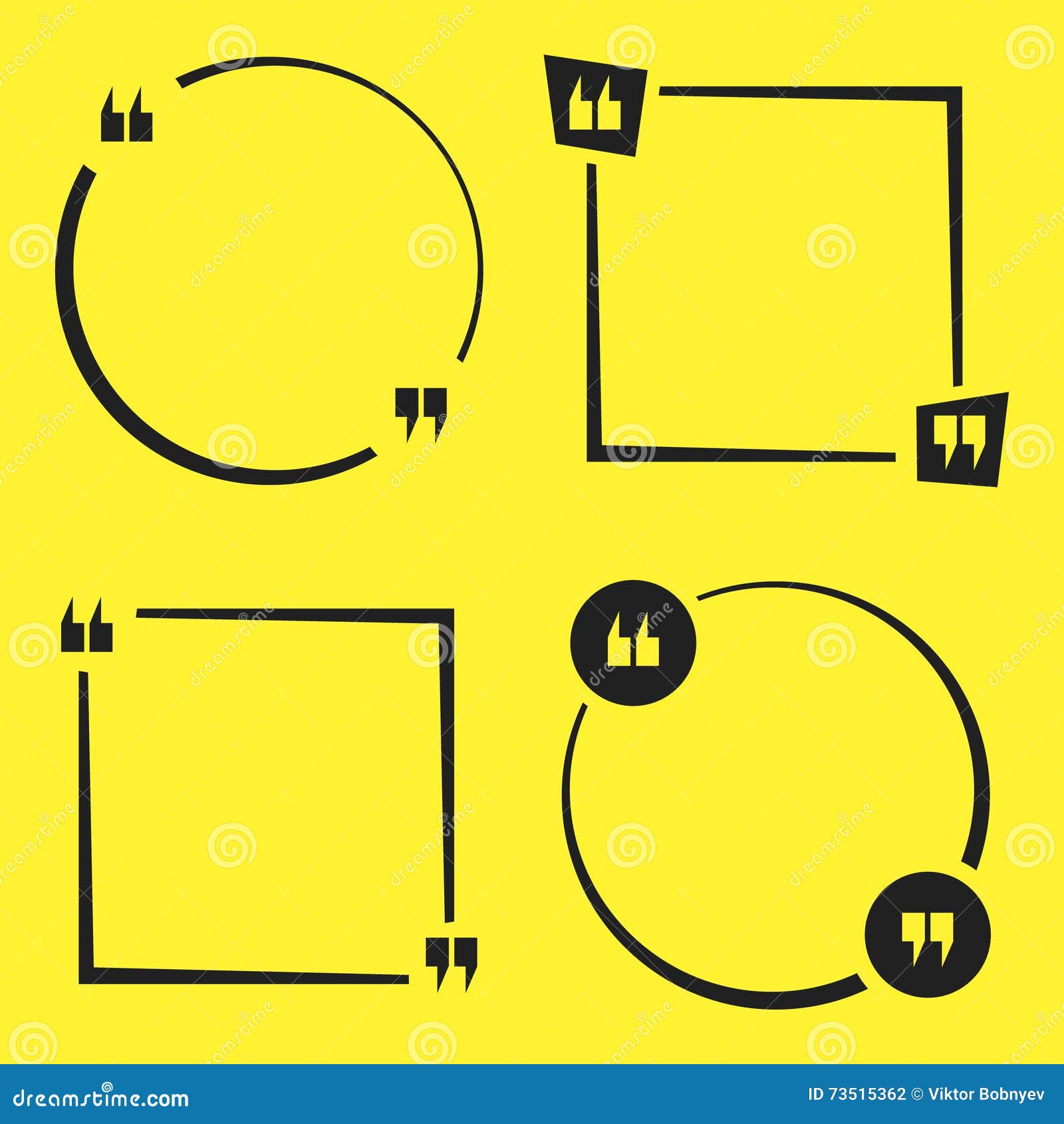 Quote square set stock vector. Illustration of circle - 73515362