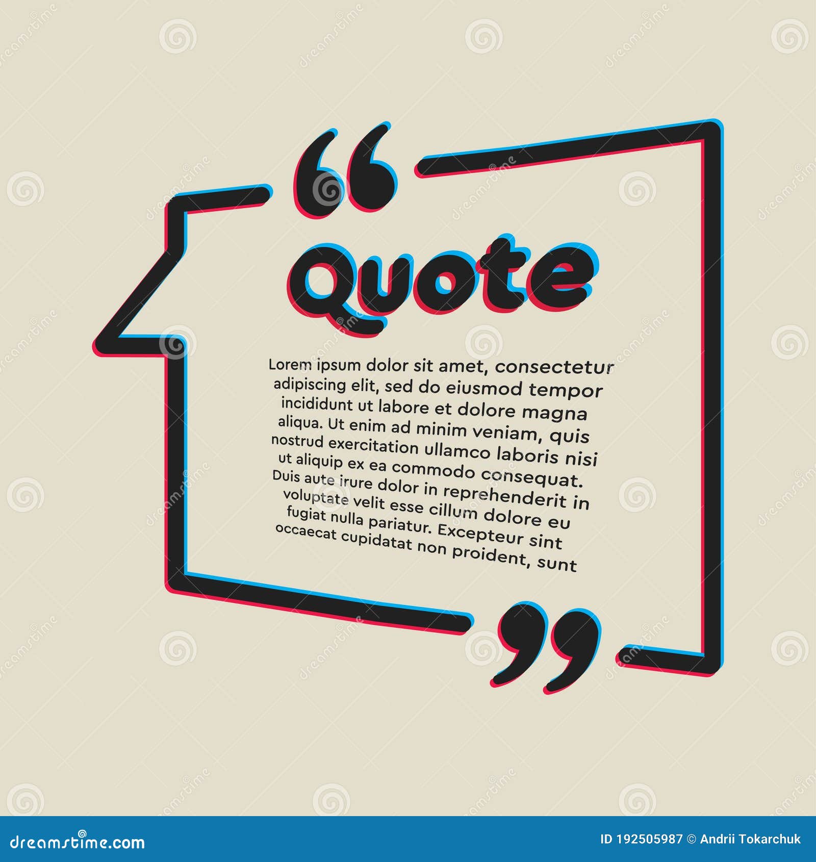 Quote Square Text with Bracket, Vector Background Stock Vector ...