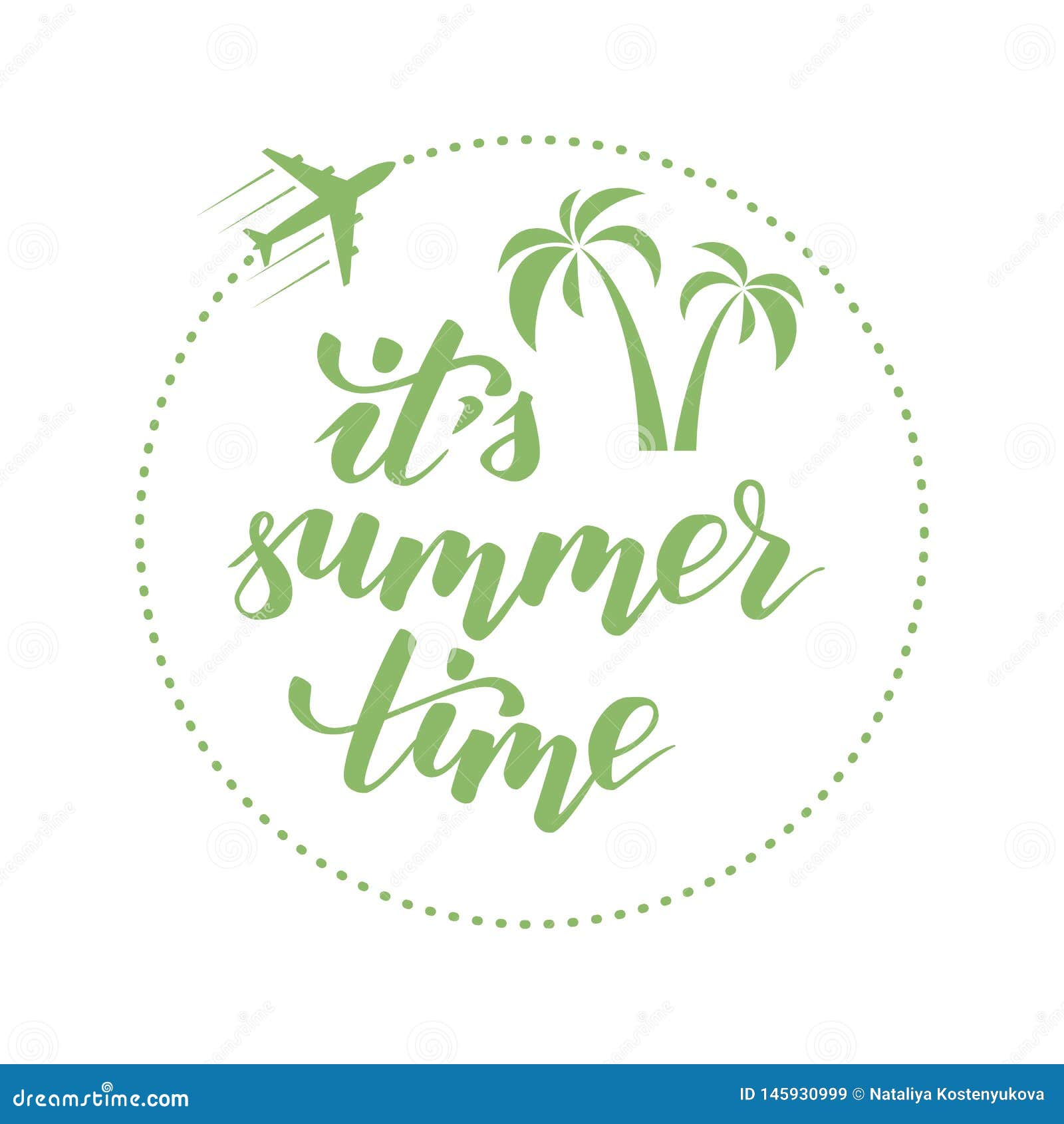 Quote it is summer time stock vector. Illustration of calligraphy ...