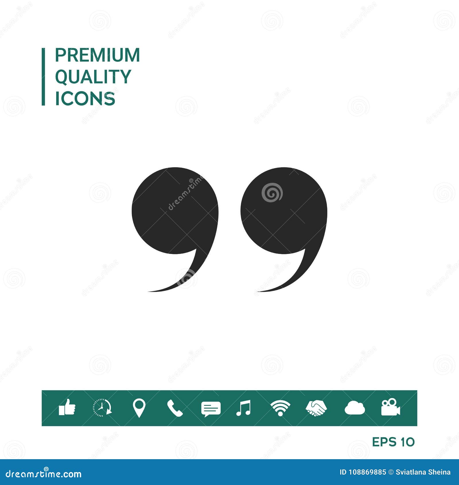Quote symbol icon stock vector. Illustration of information - 108869885