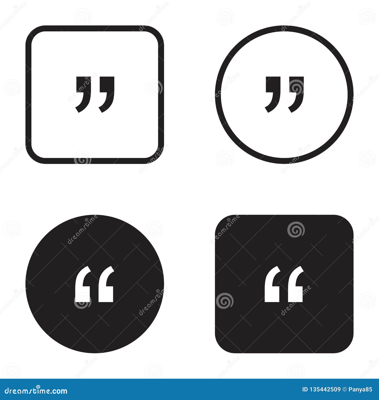 Quote Symbol Icon Set. Quotation Paragraph Mark Stock Vector ...