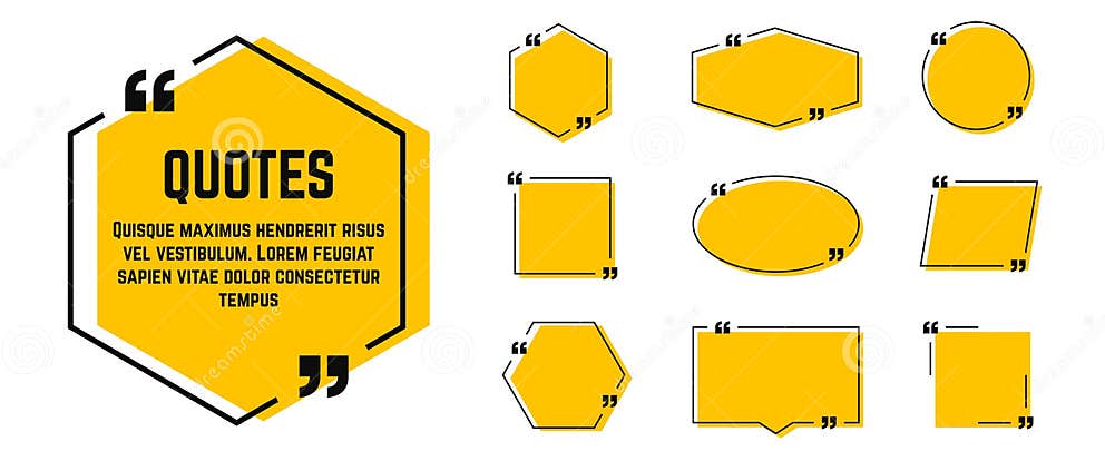 Quote Text Box. Quote Box Frame with Blank Space for Text. Set of ...