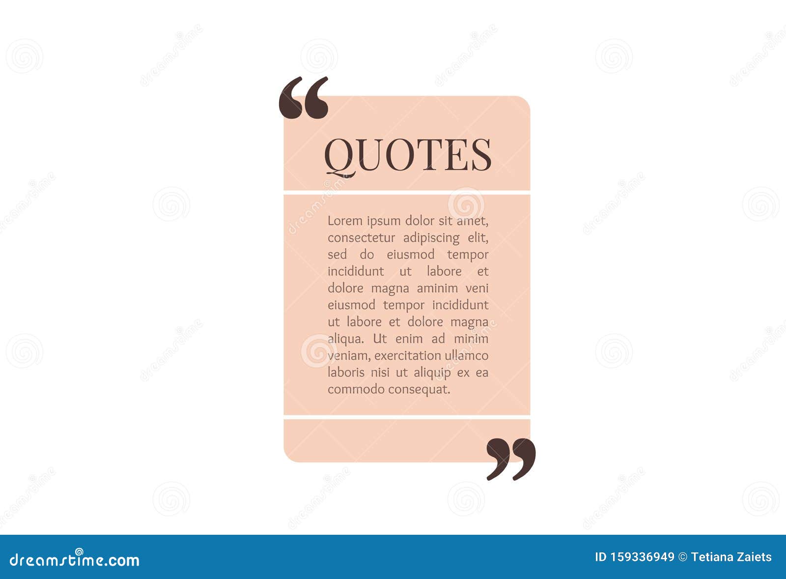 Quote Text Box, Rectangle Bubble for Comment, Mark Design. Quotation ...