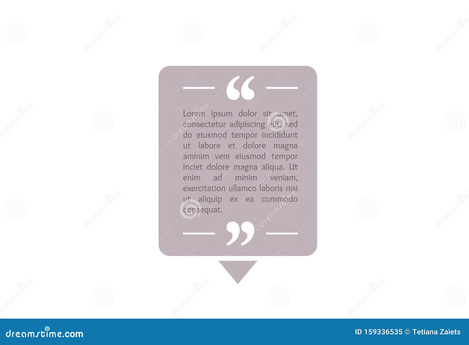 Quote Text Box, Rectangle Bubble for Comment, Mark Design. Quotation ...