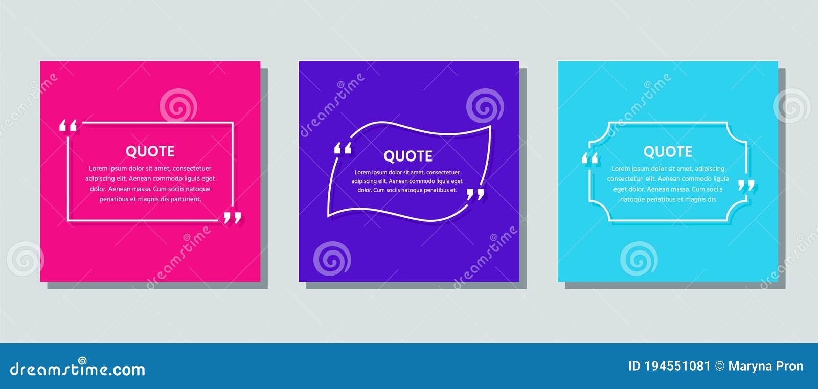 Quote Text Box. Template Frame Quotations. Vector Color Illustration ...