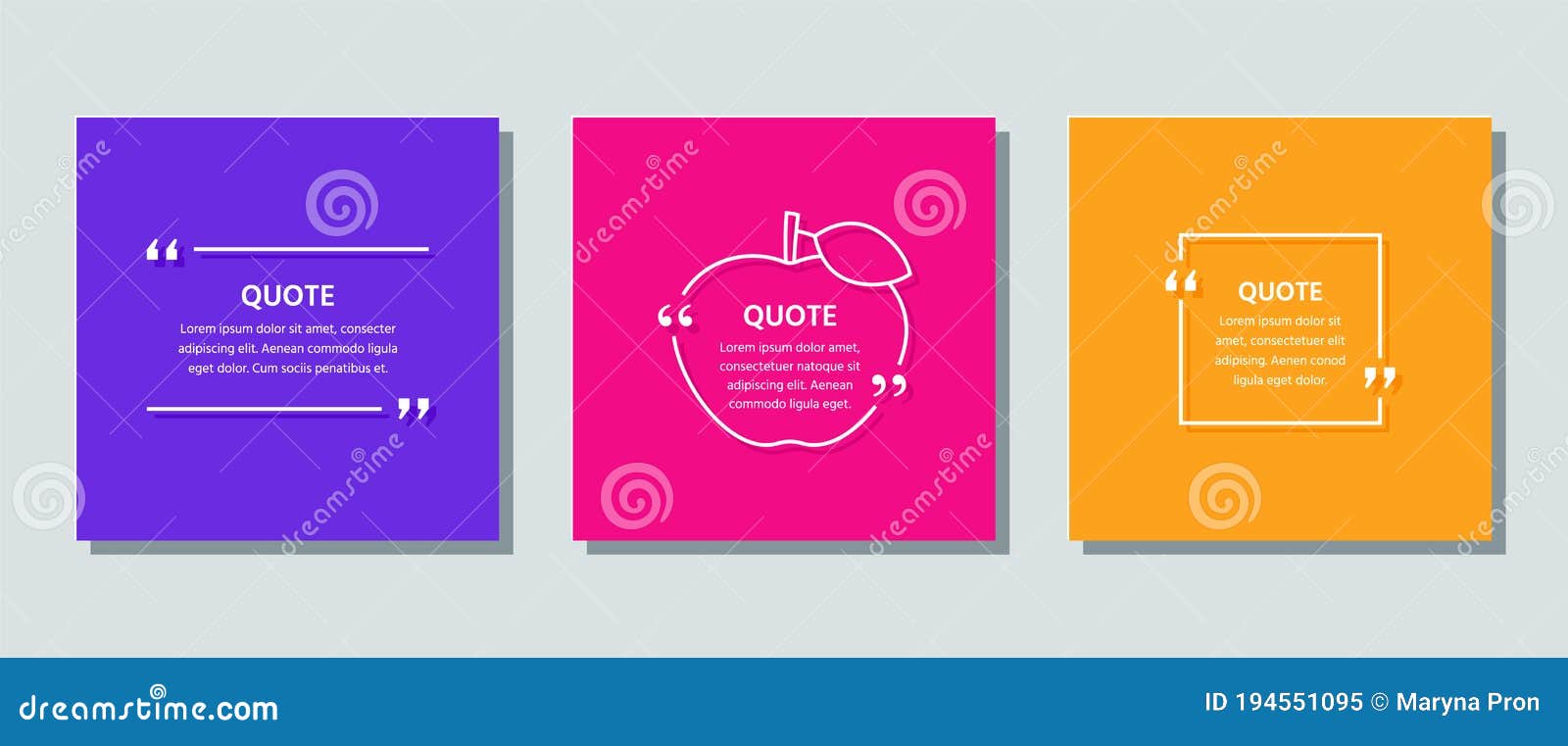 Quote Text Box. Template Frame Quotations. Vector Color Illustration ...