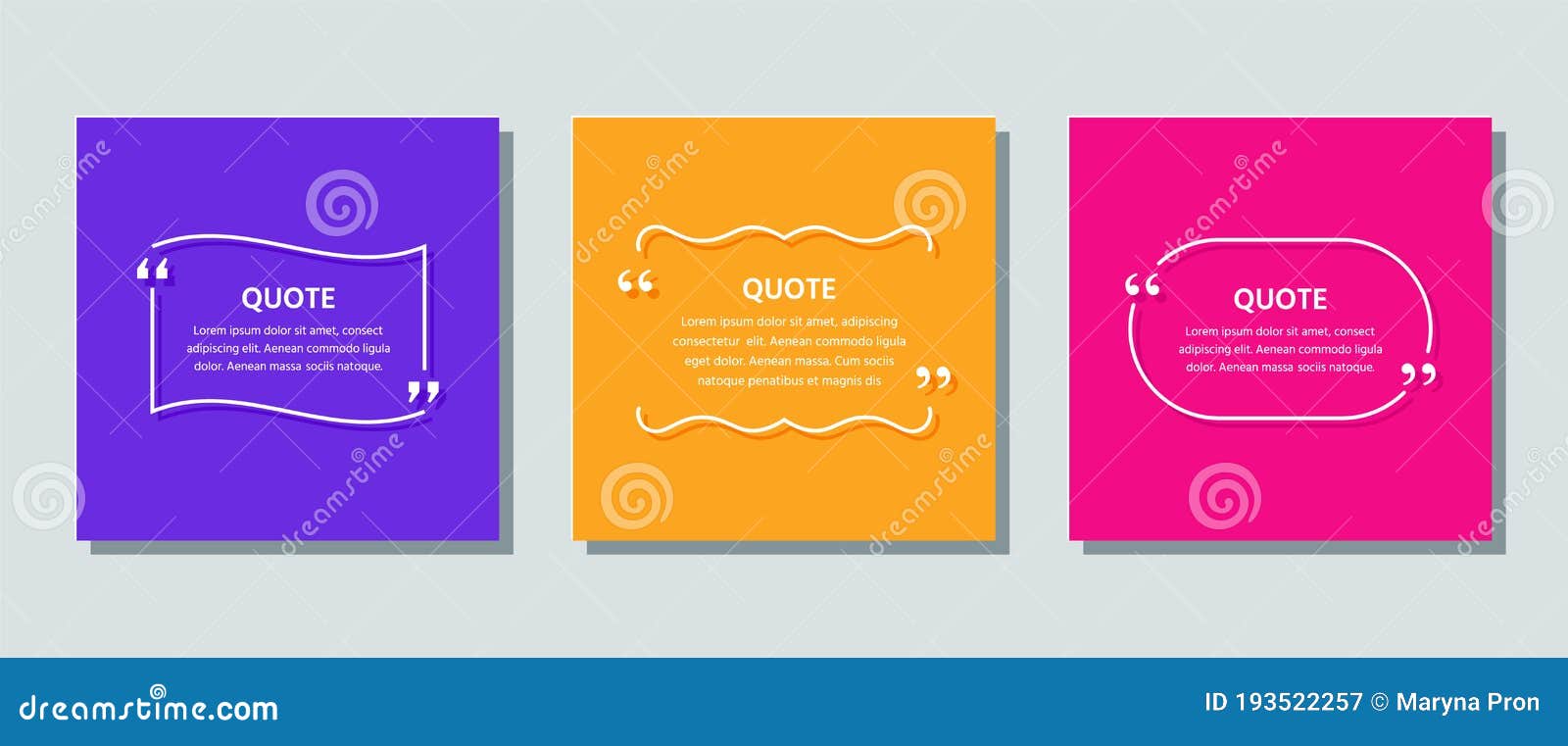 Quote Text Box. Template Frame Quotations. Vector Color Illustration ...