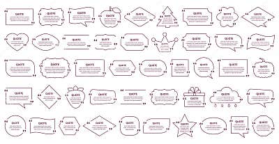 Quote Text Box. Vector Illustration. Template Quotation Frame in Simple ...