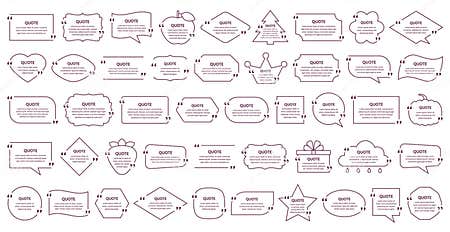 Quote Text Box. Vector Illustration. Template Quotation Frame in Simple ...