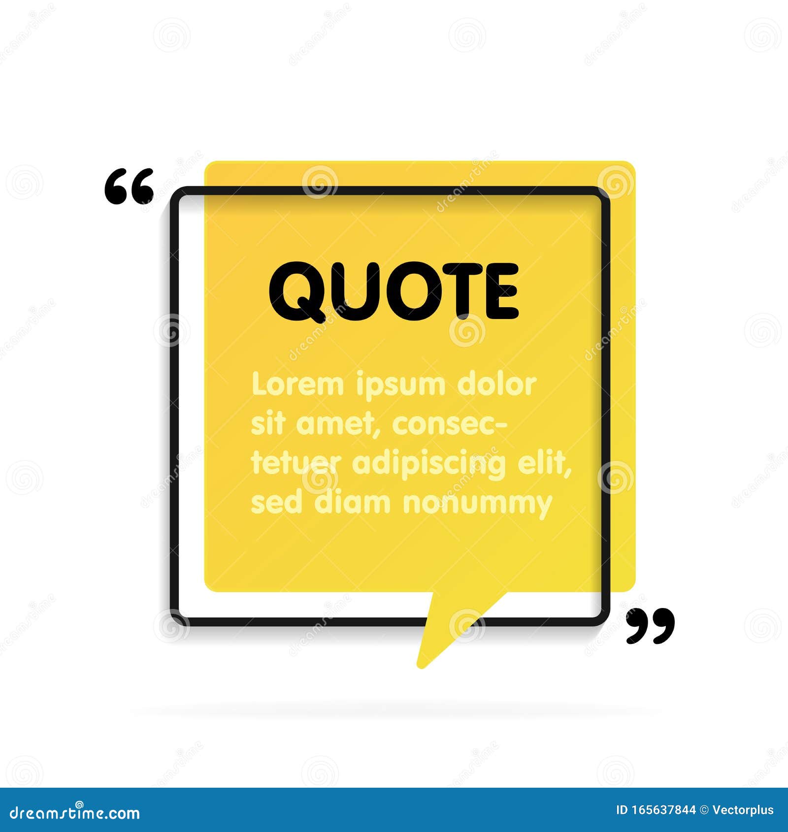 Quote Text Bubble. Commas, Note, Message and Comment Stock Illustration ...
