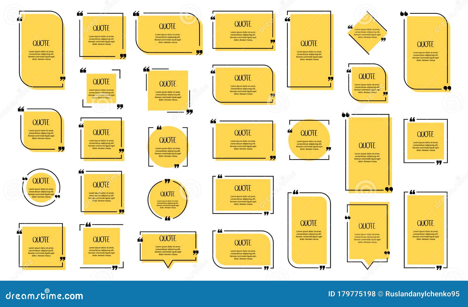 Quote Text Bubble. Commas, Note, Message and Comment. Vector ...