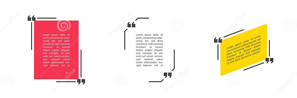 Quote Text Bubble or Note, Box or Template. Stock Vector - Illustration ...