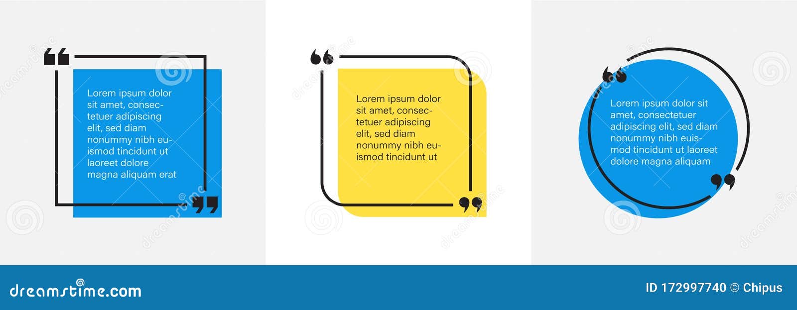 Quote Text Bubble or Note, Box or Template. Stock Vector - Illustration ...