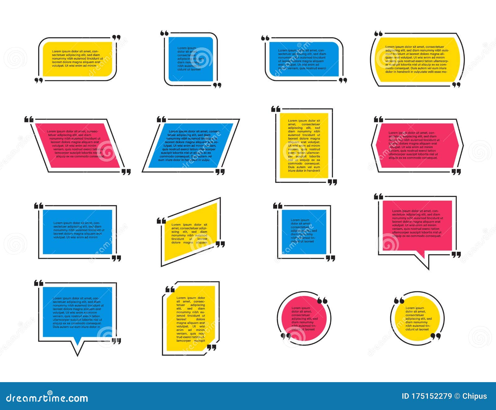 Quote Text Bubble or Note, Box or Template. Stock Vector - Illustration ...