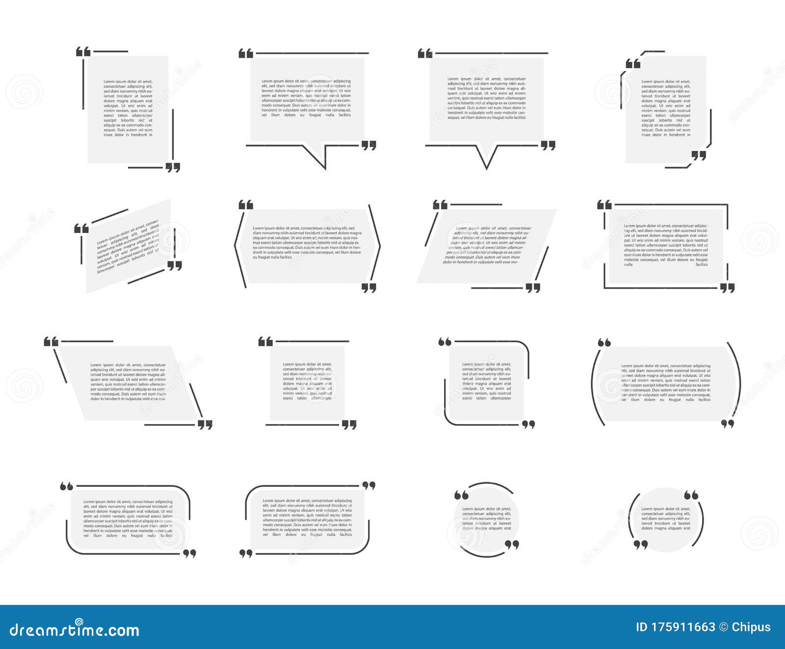 Quote Text Bubble or Note, Box or Template. Stock Vector - Illustration ...