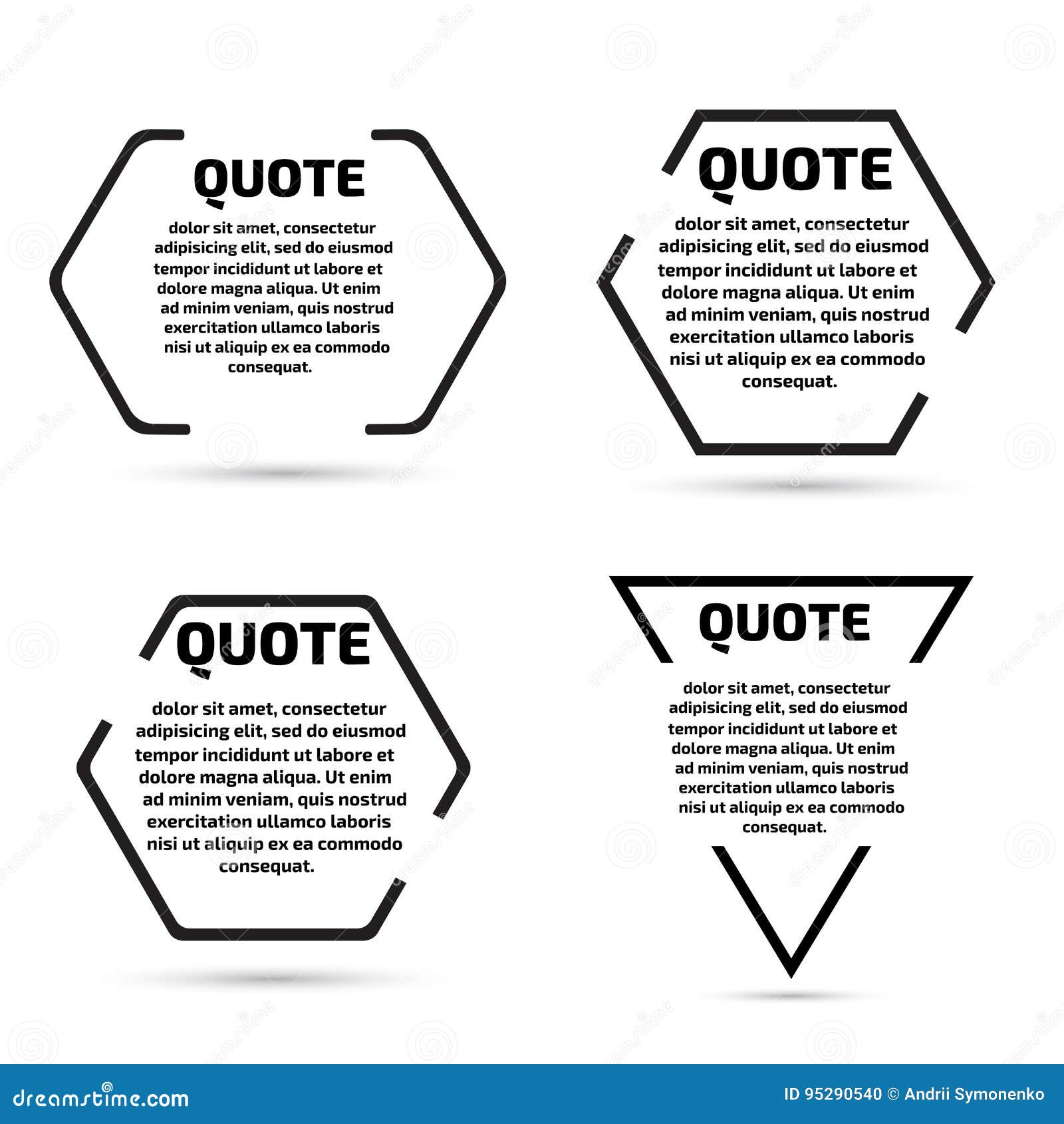 Quote Text Bubble Set. Template Vector Set. Vector Illustration Stock ...
