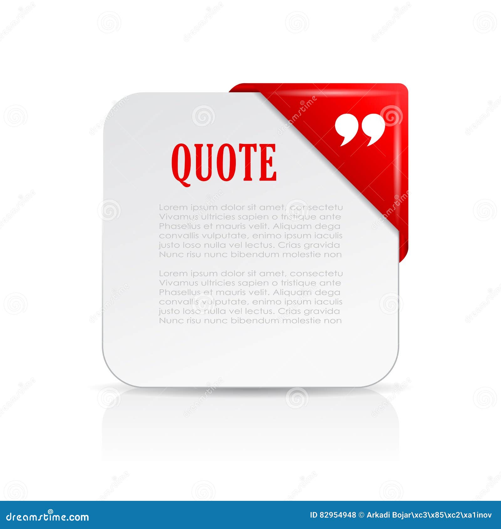 Quote Text Card with Red Header Stock Vector - Illustration of idea ...