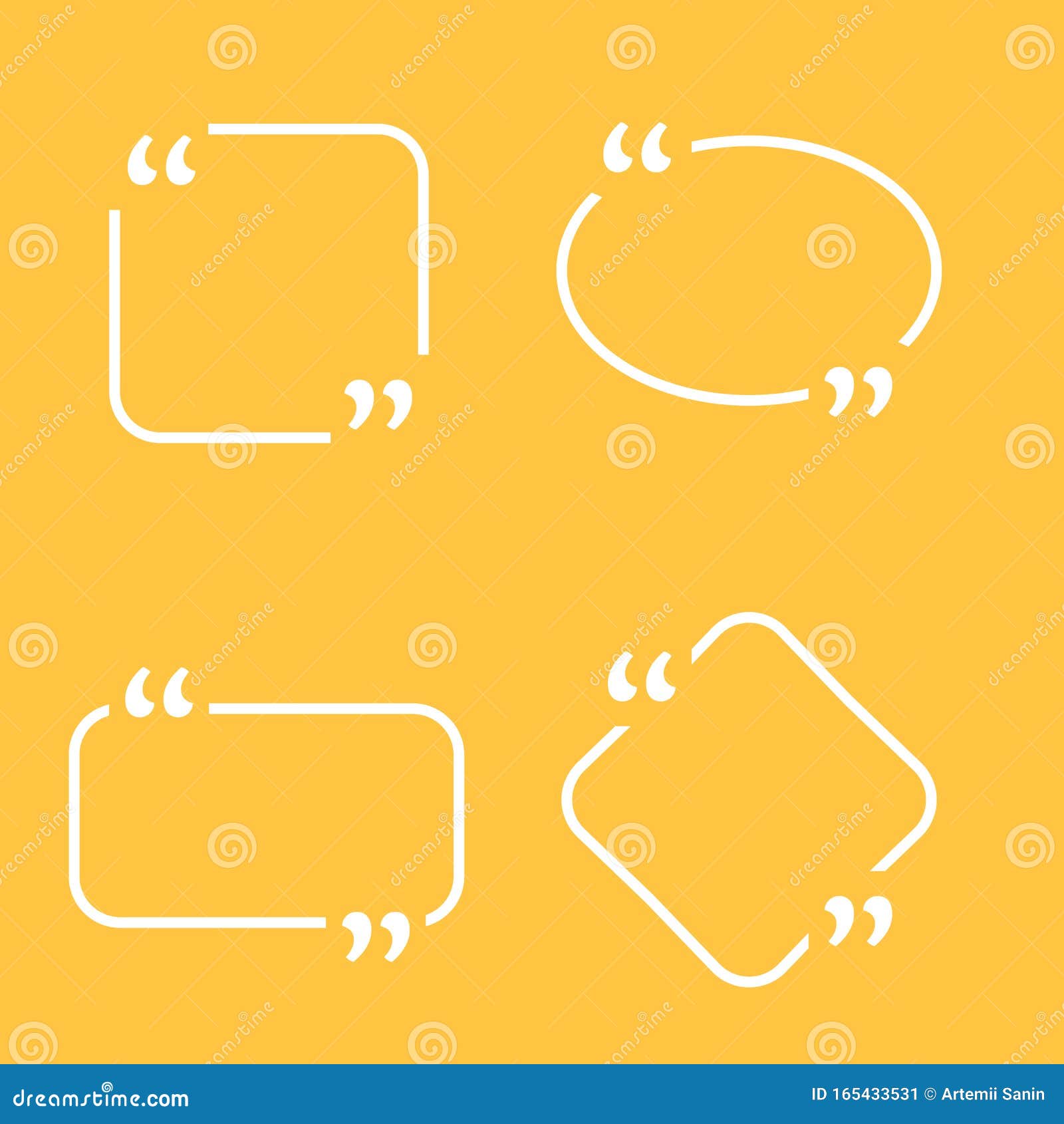 Quote Text Frames Vector Set, Colored and Outlined. Stock Vector ...