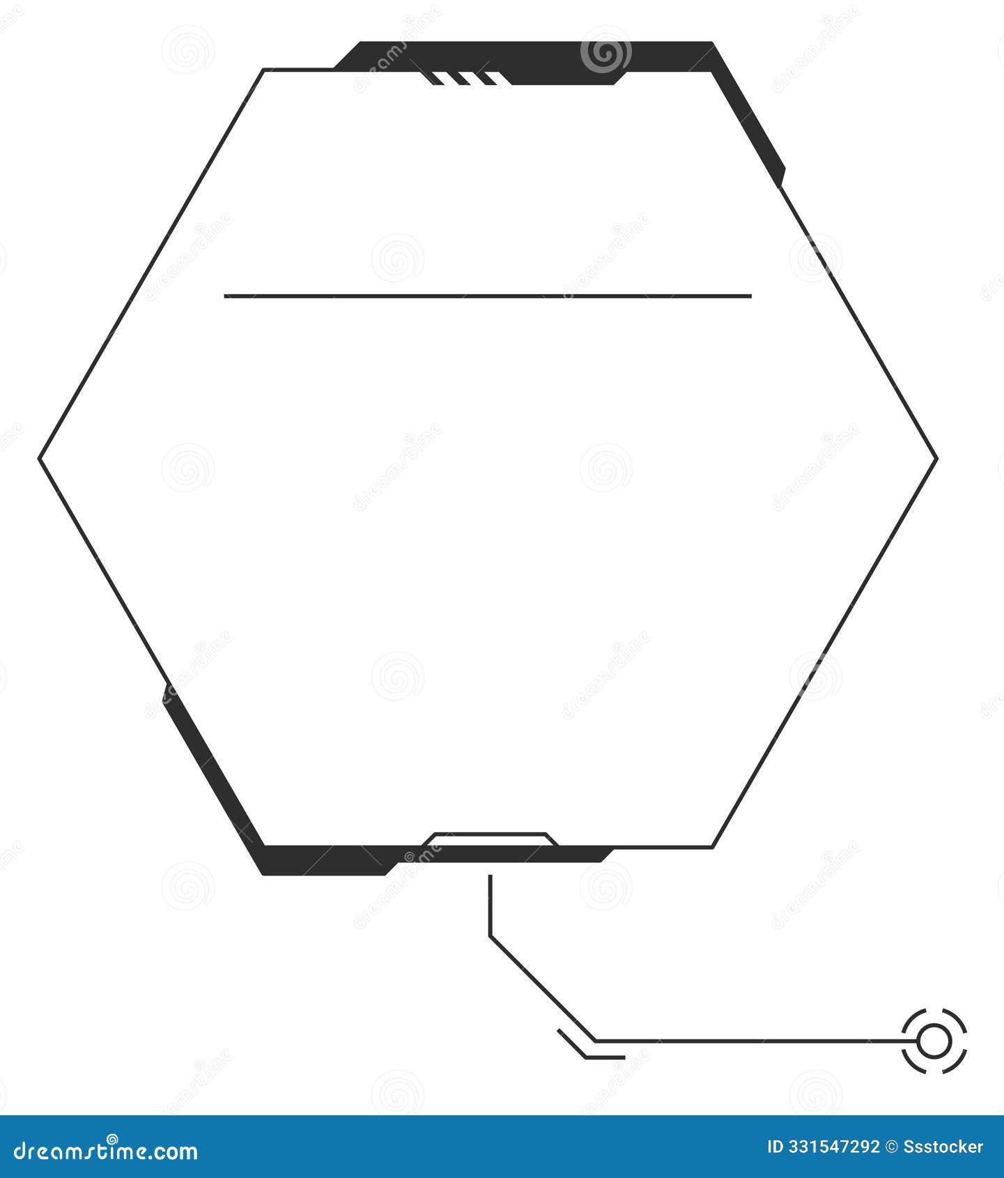 Quote Textbox In Futuristic Style. Black Line Frame Stock Photo ...