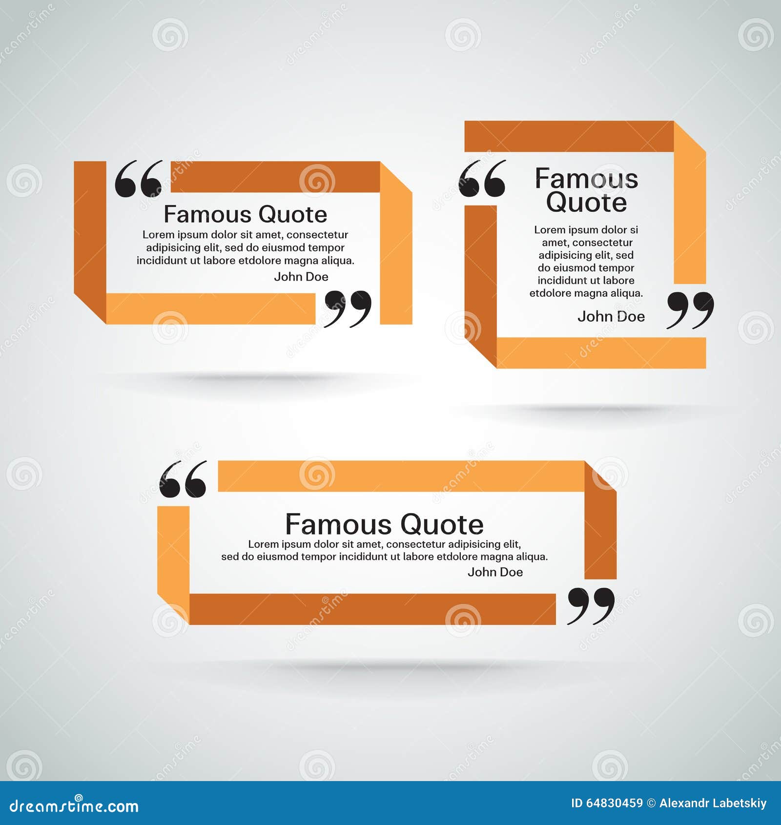 Quote vector border set stock vector. Illustration of excerpt - 64830459