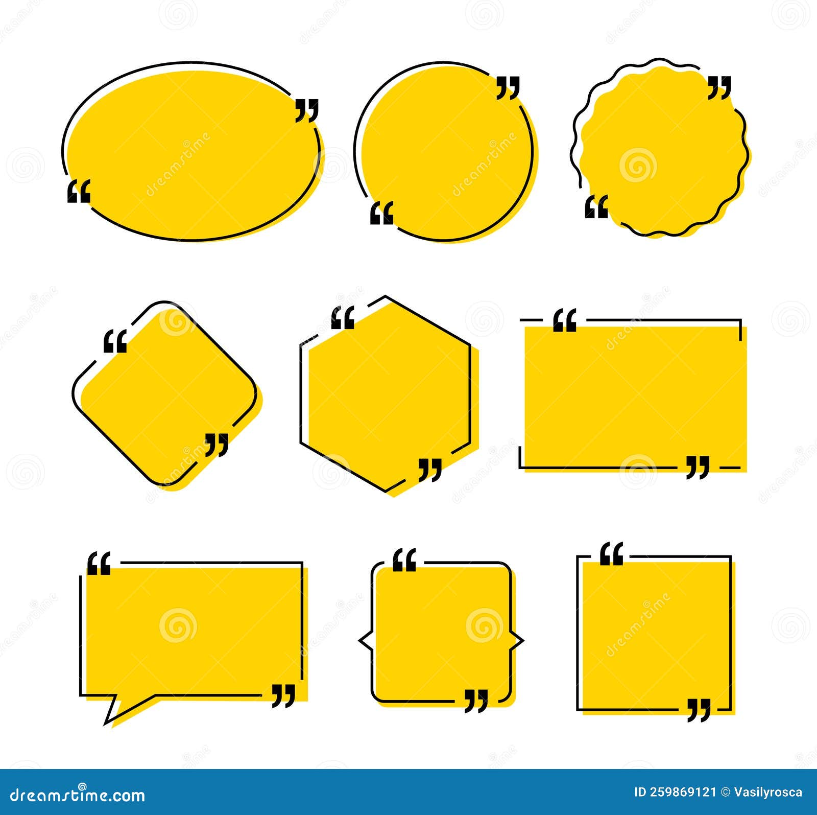 Dialogue Box Definition Information Frames With Quote Marks Vector ...