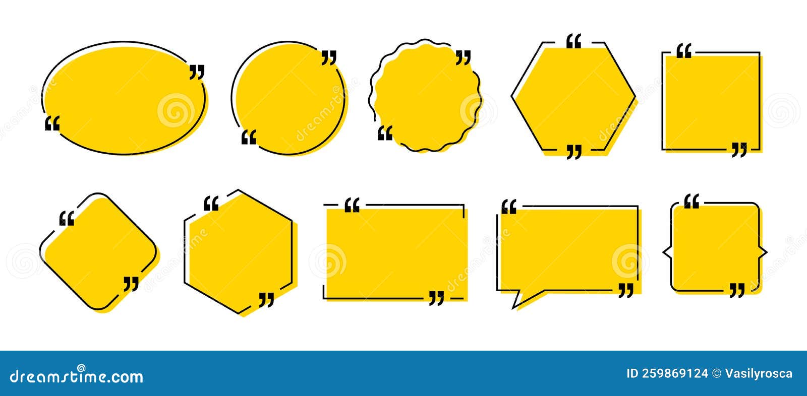 Quote Vector Bubbles Text Dialog Message Comment Memo Box. Quote Bubble ...