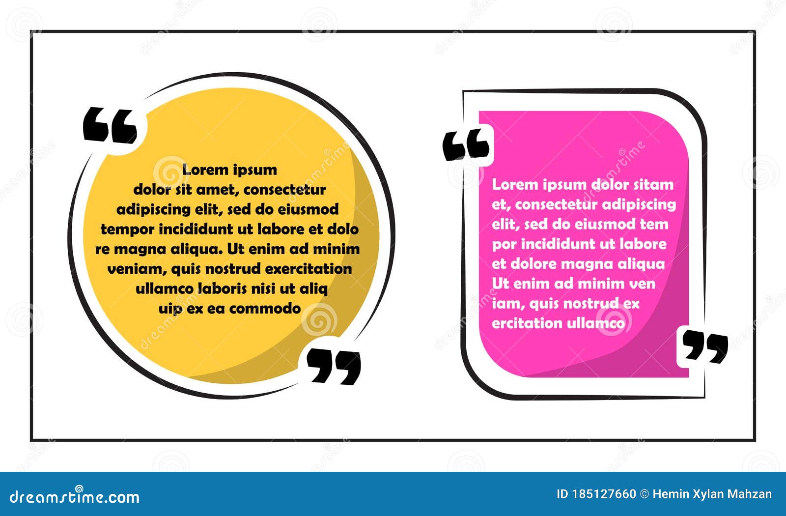 Quote box design concept stock vector. Illustration of mark - 185127660