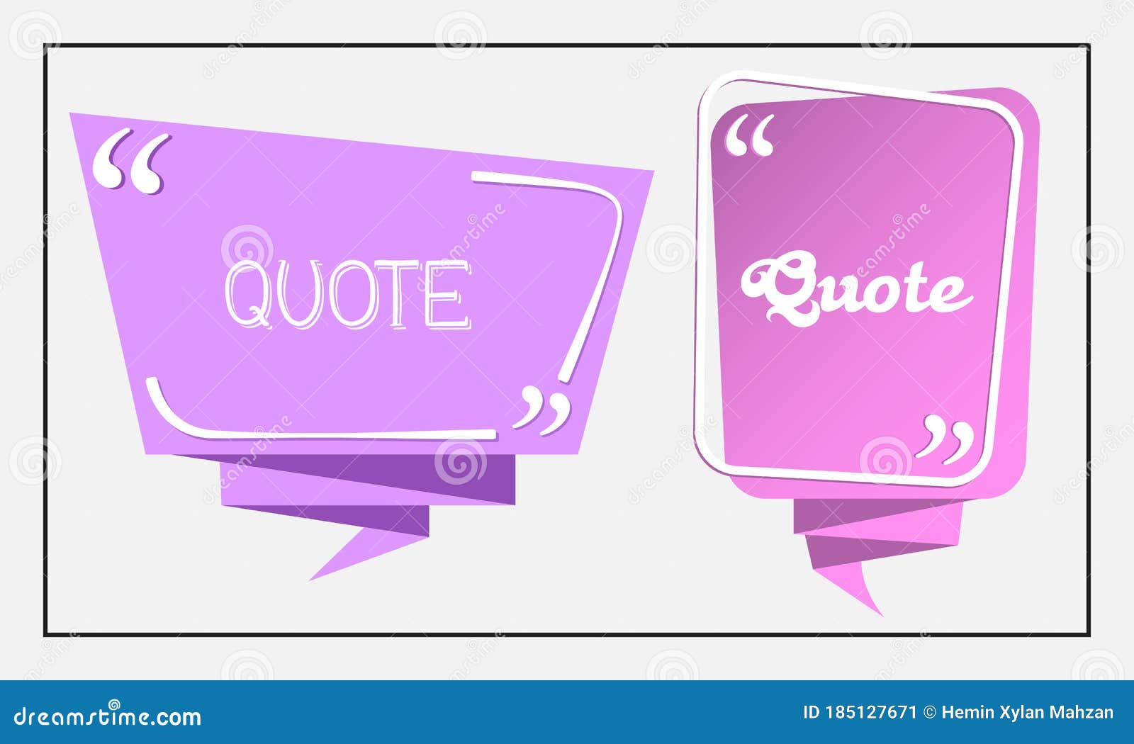 Quote box design concept stock vector. Illustration of mark - 185127671