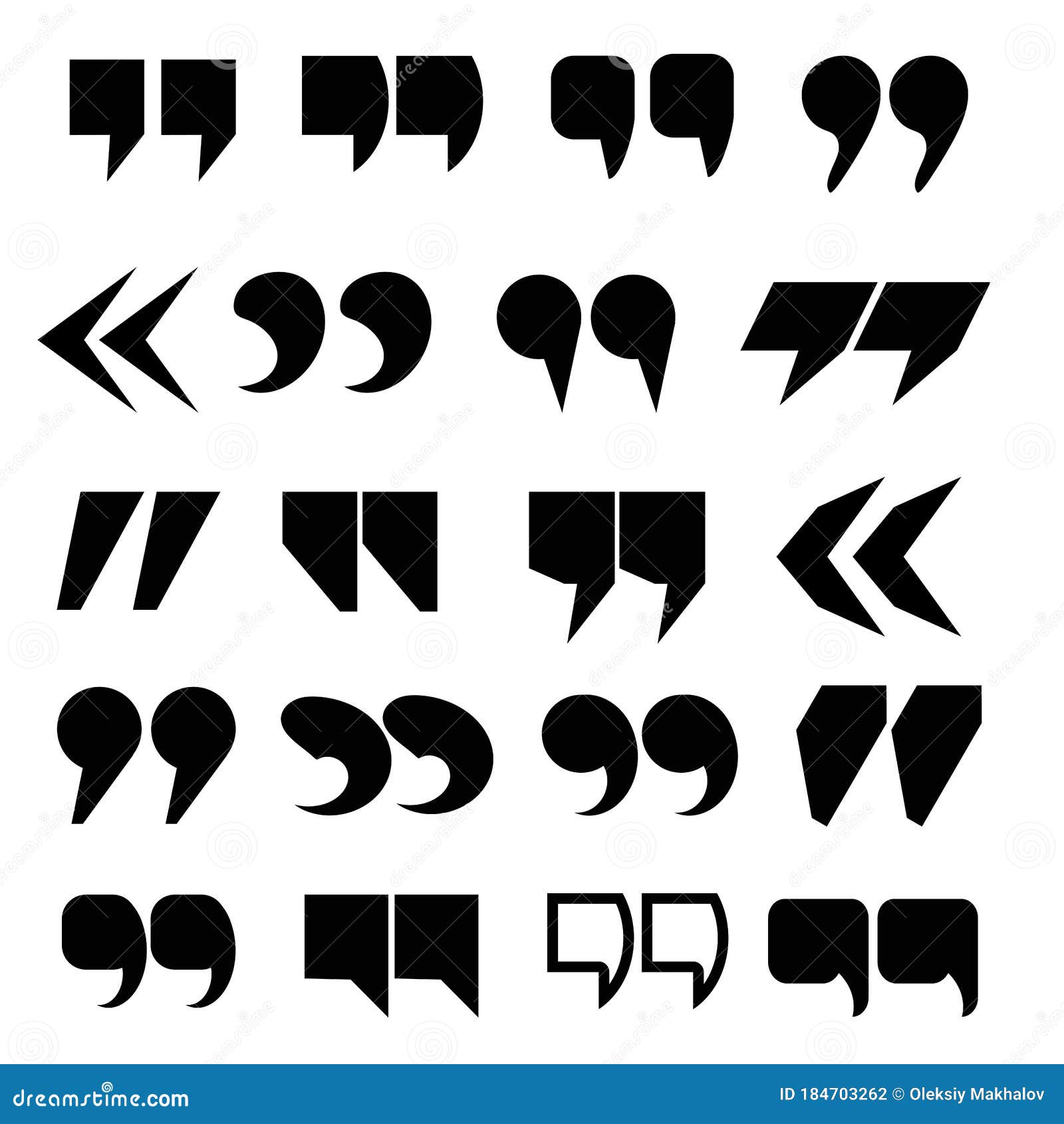 Quotemark Vector Set. Quotes Marks Speech Punctuation Excerpt ...