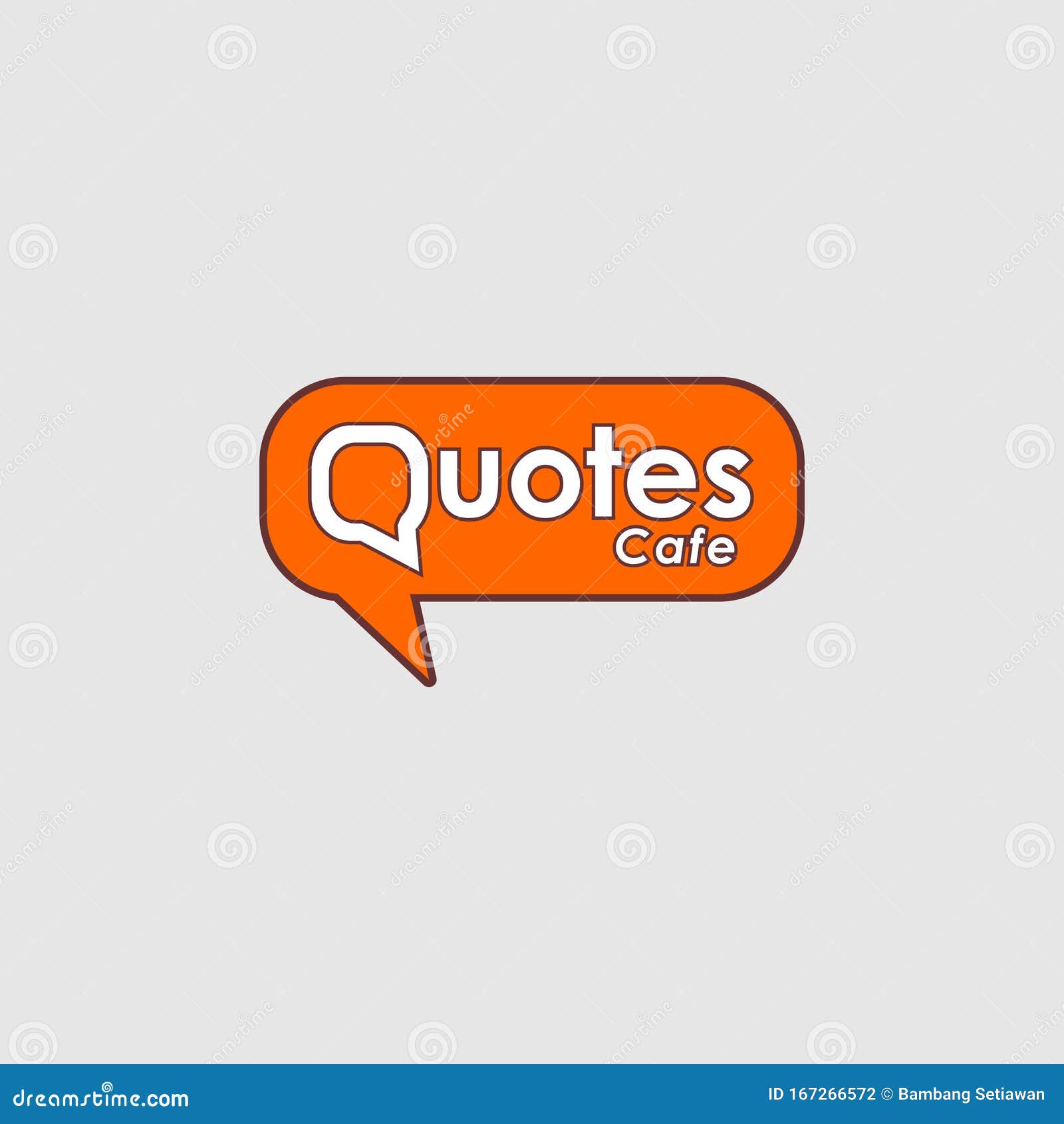 Quotes Cafe Logo Design Template, Call Out Logo Concept Stock Vector ...