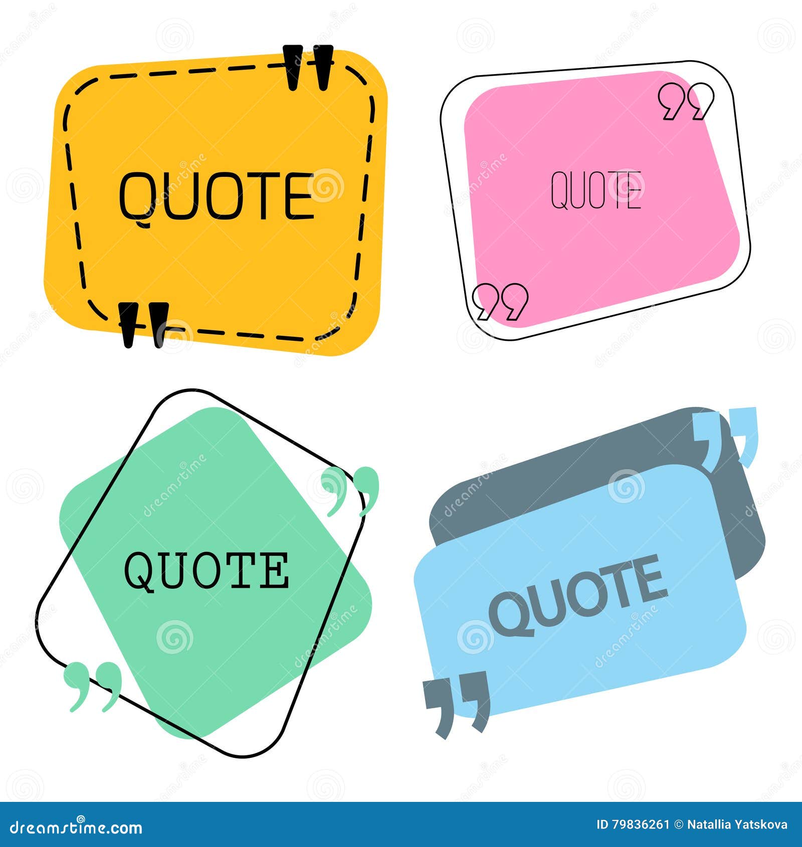 Quotes frame and sign set stock vector. Illustration of note - 79836261