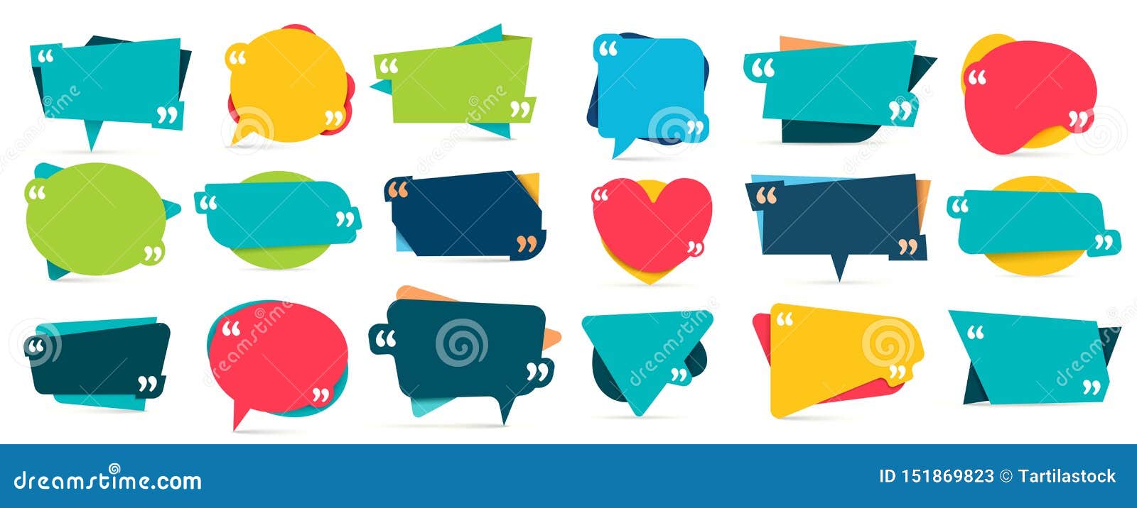 Quote Box Frame, Big Set. Quote Box Icon. Texting Quote Boxes. Blank ...