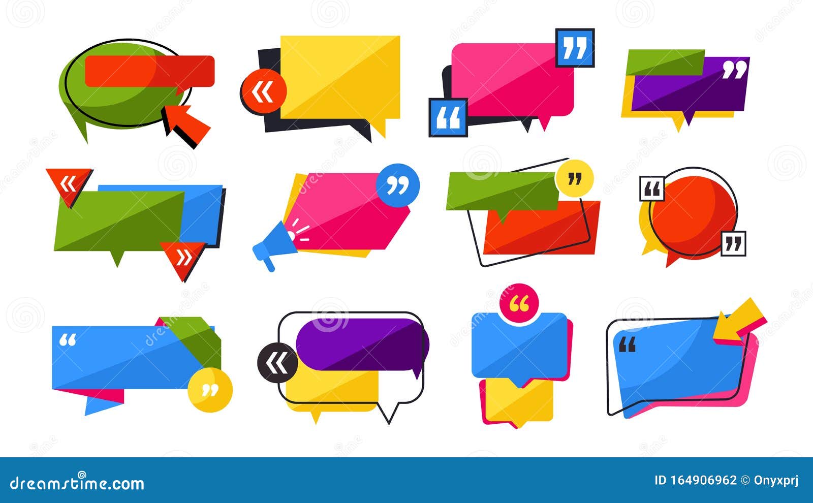 Quote Shapes. Graphic Forms For Text Notes And Remarks Vector ...