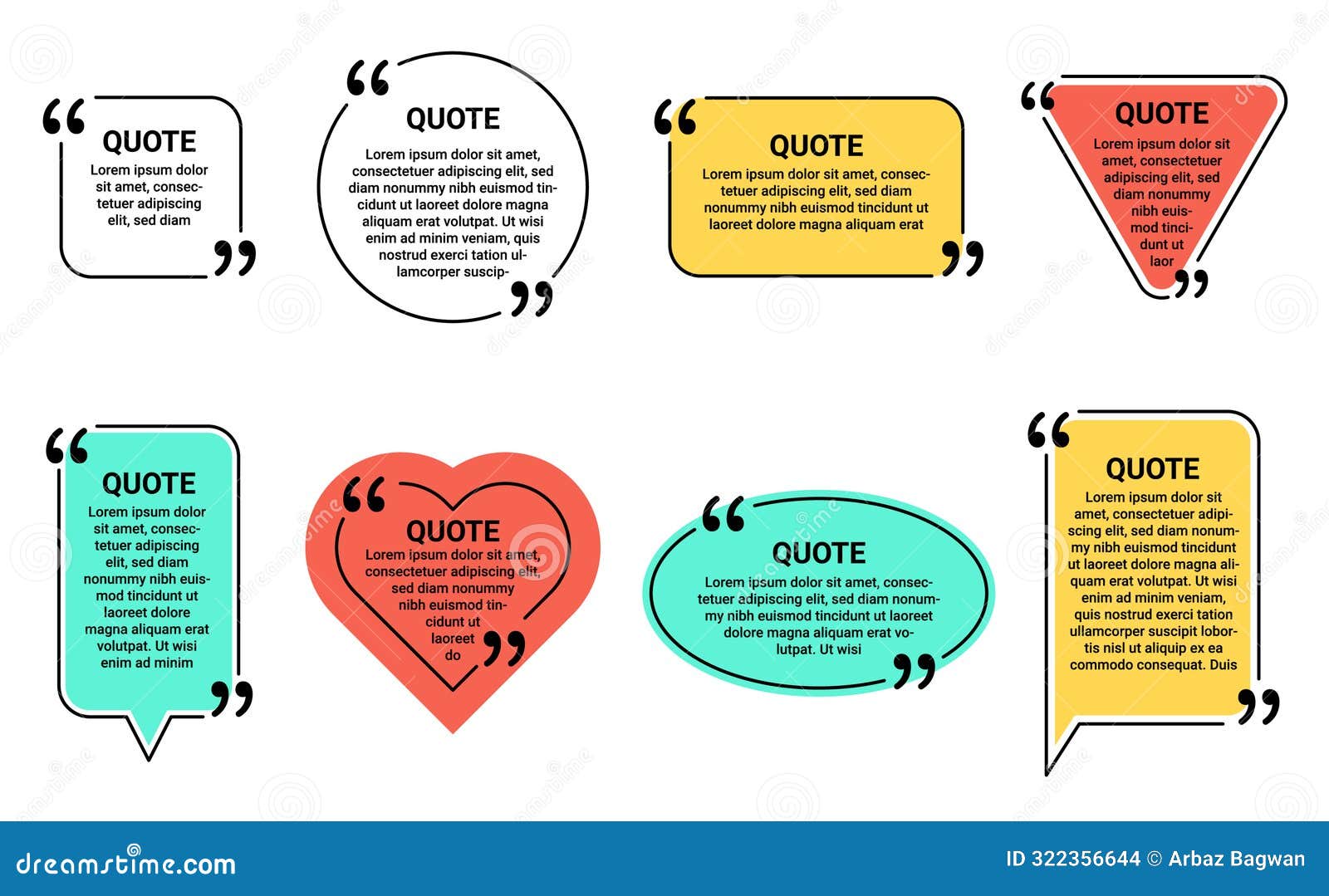 Quotes Geometric Shapes Frames and Heart Shape Frame Stock Vector ...