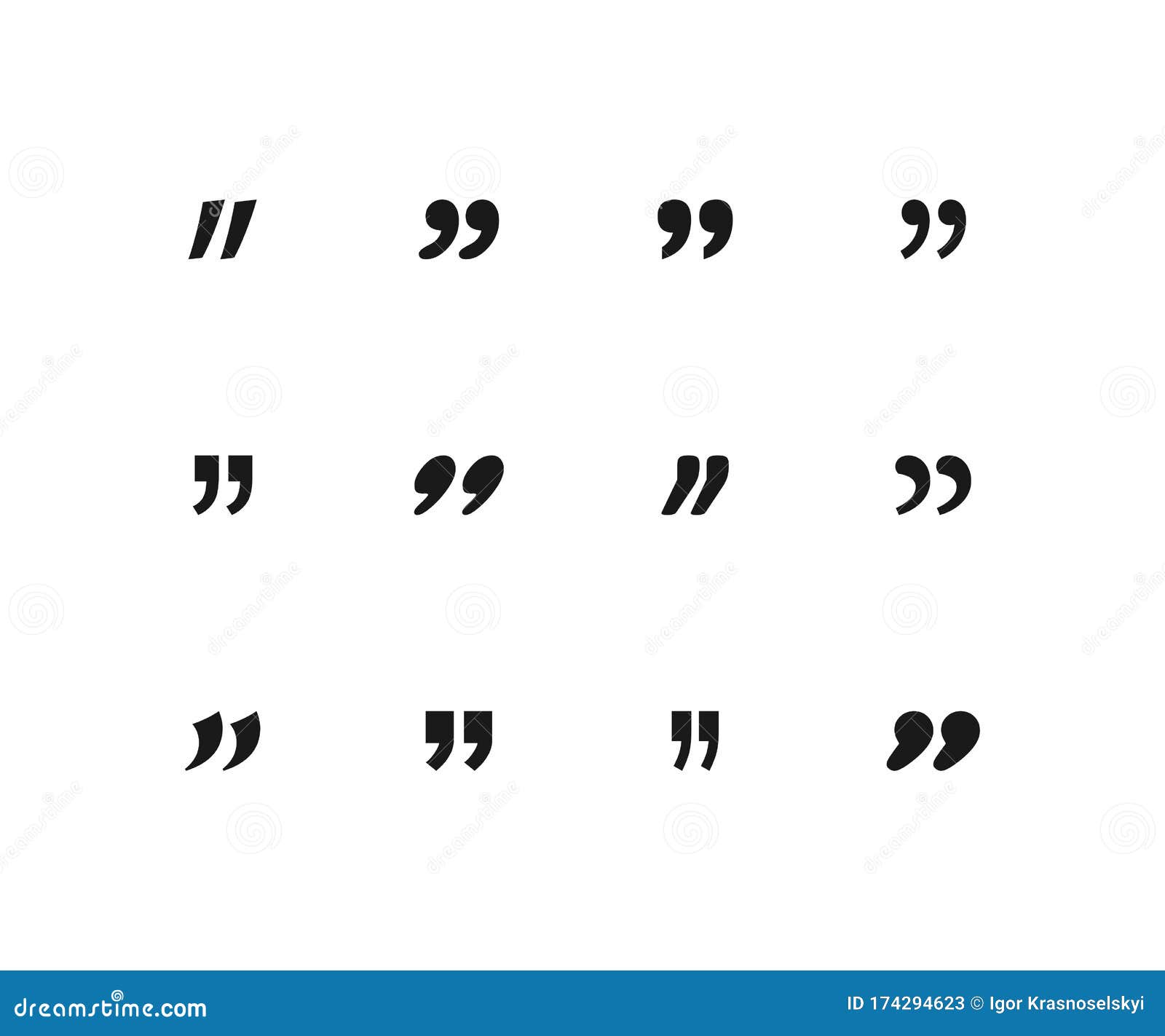 Quotes Icons Collection. Quote Marks Vector Icons, Isolated On White ...