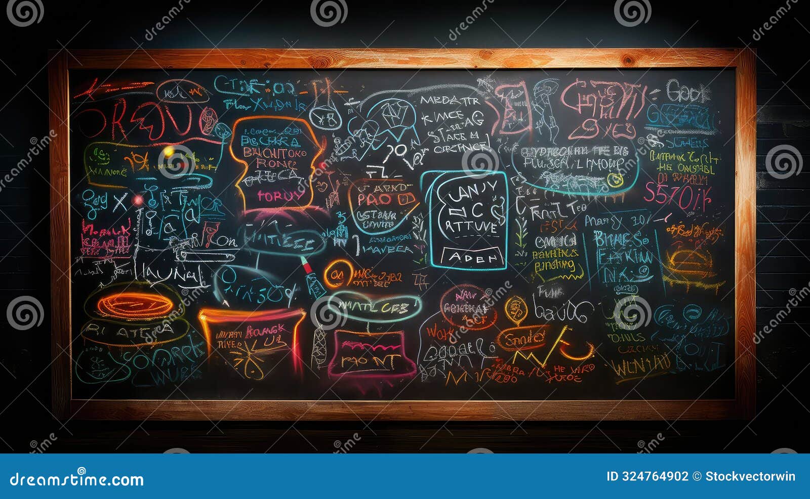 Quotes light chalkboard stock illustration. Illustration of illuminated ...