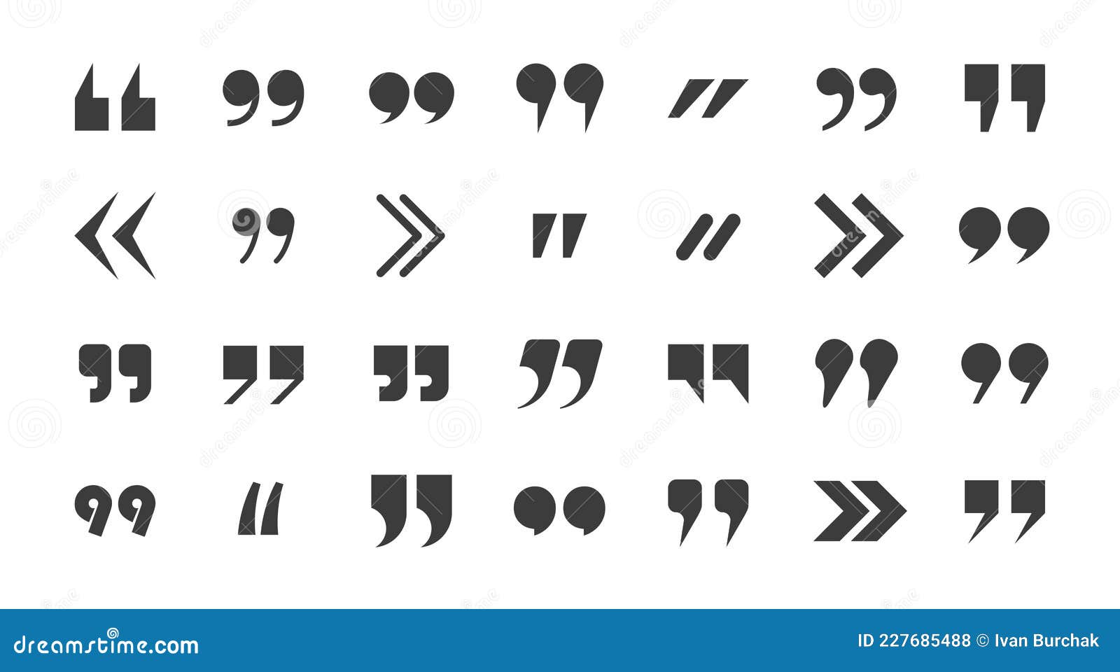Quotes Marks Collection. Speech Commas. Remark Buttons. Isolated Vector ...