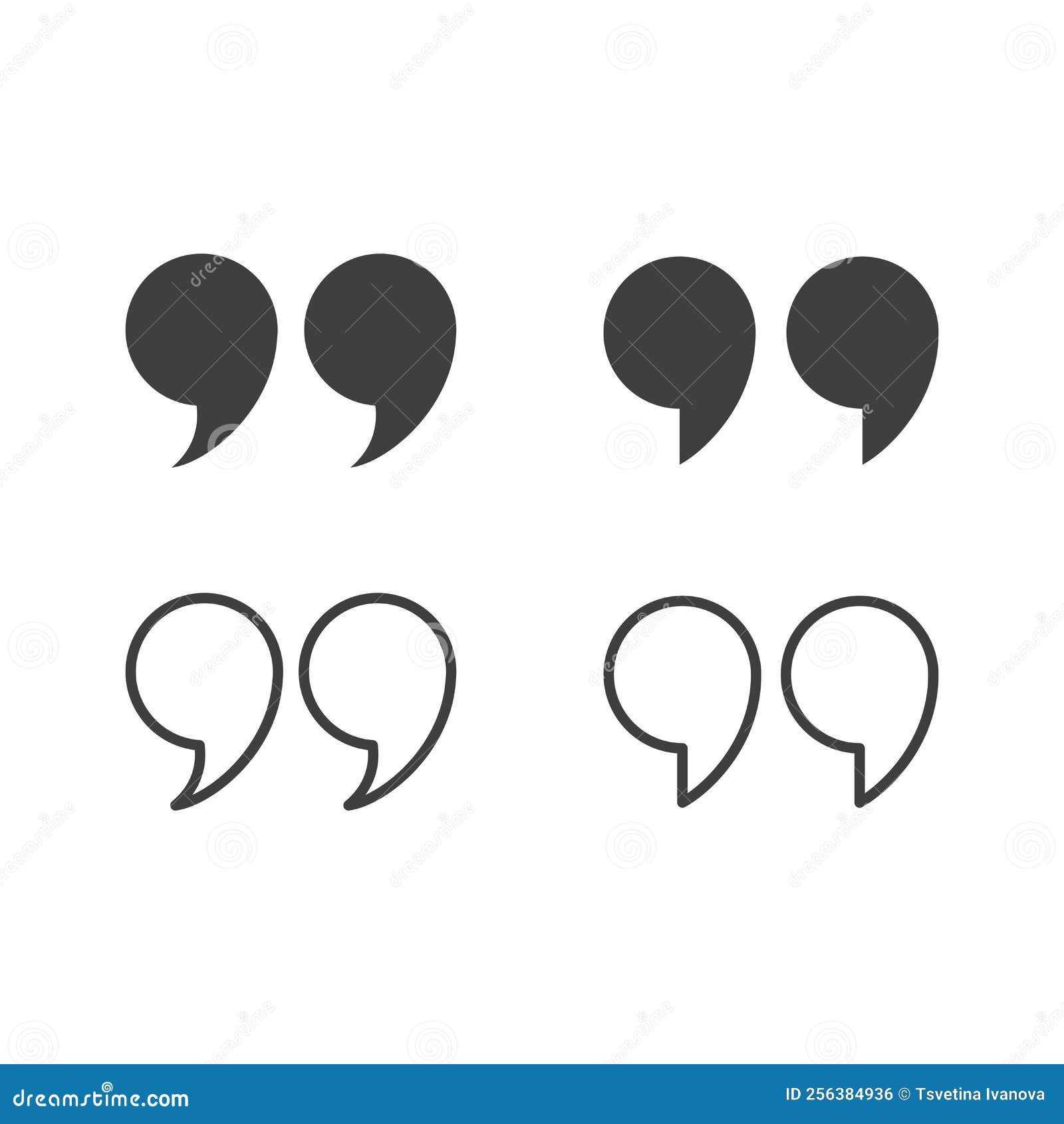 Quotes, Quotation Marks Black Isolated Vector Icon Set Stock Vector ...