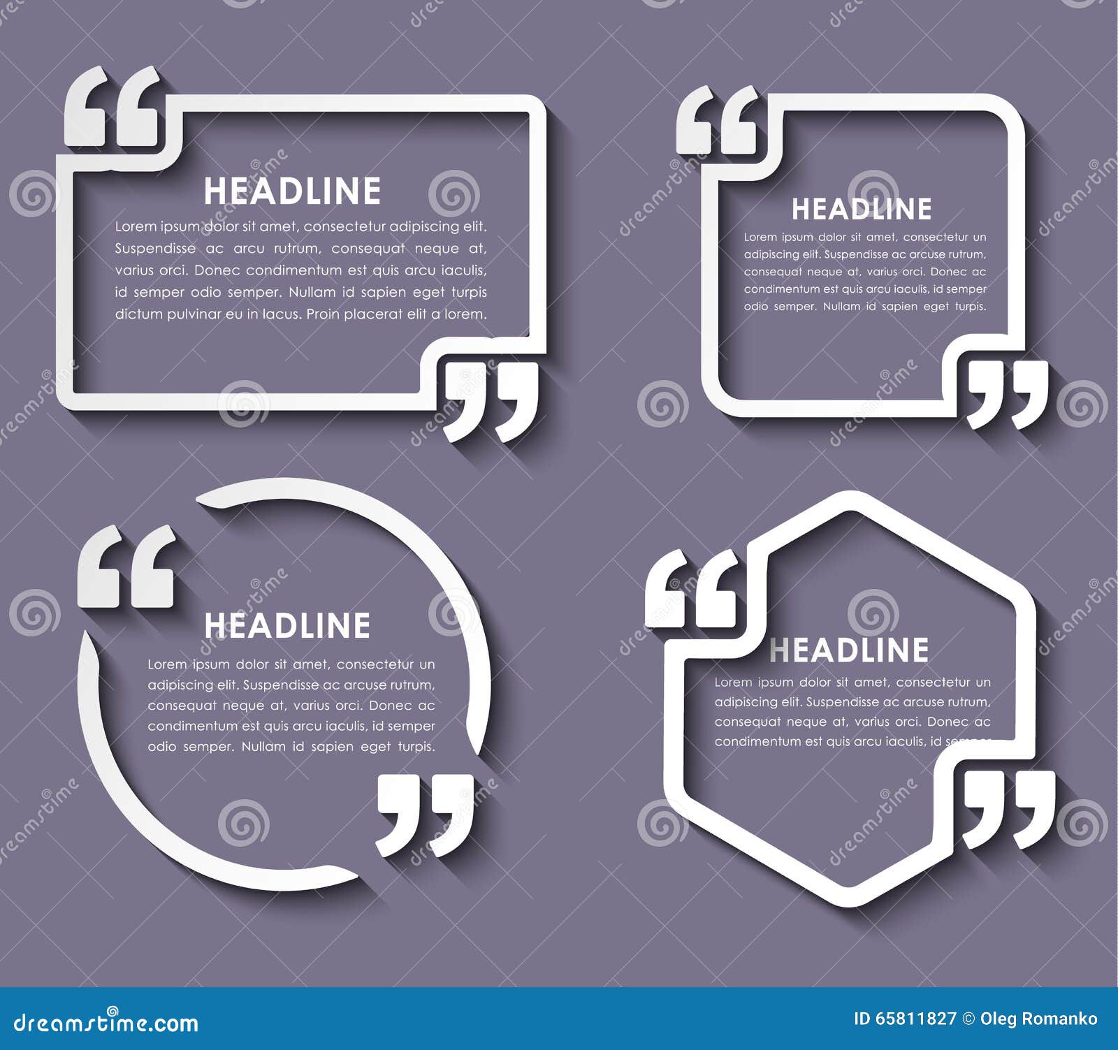 Quotes in Quotation Marks in on Stickers Stock Vector - Illustration of ...