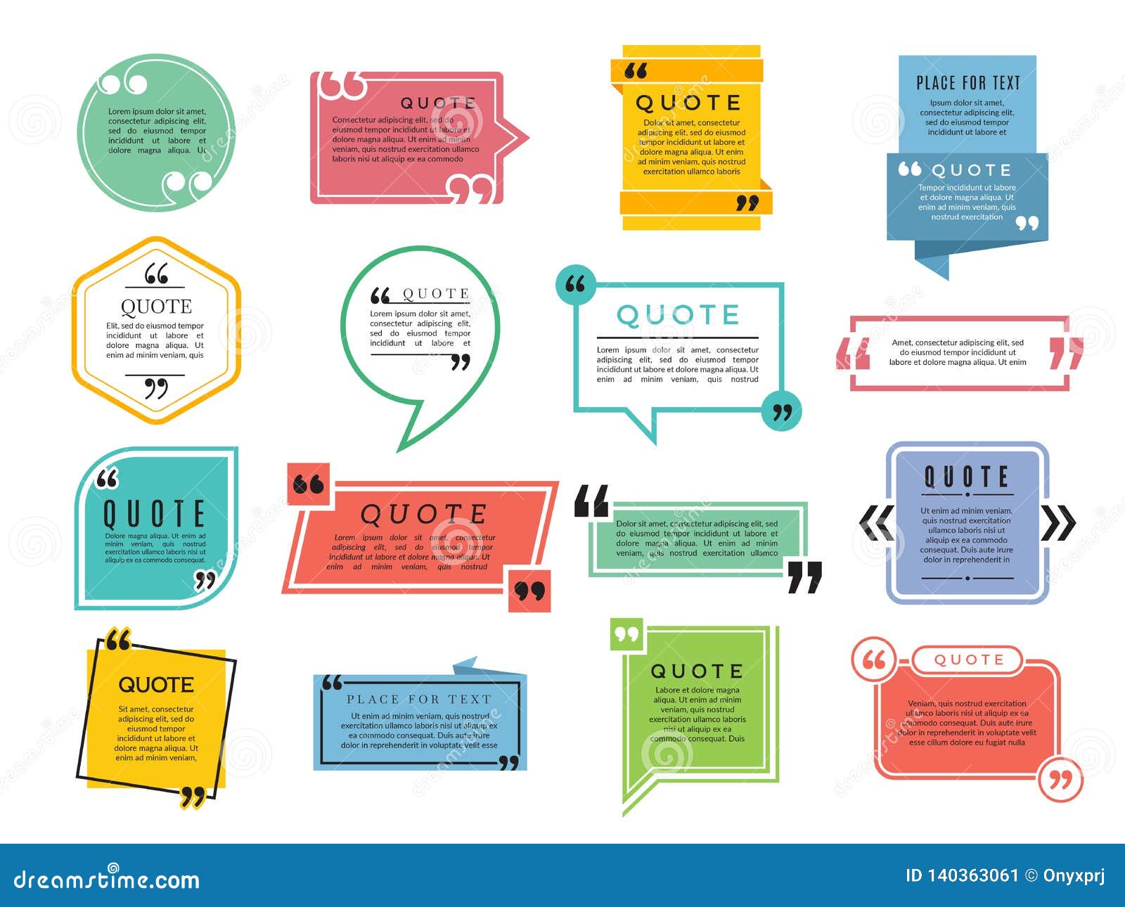 Quotes Shapes. Text Boxes Remark Sentences Quotes Vector Typography ...