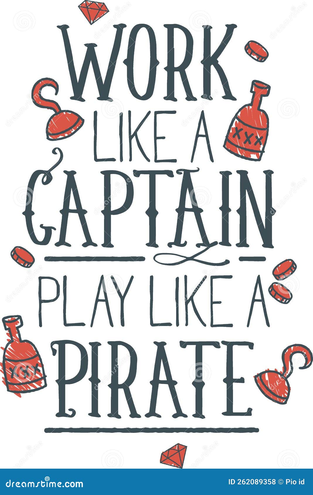 QUOTES WORK LIKE a CAPTAIN stock vector. Illustration of check - 262089358