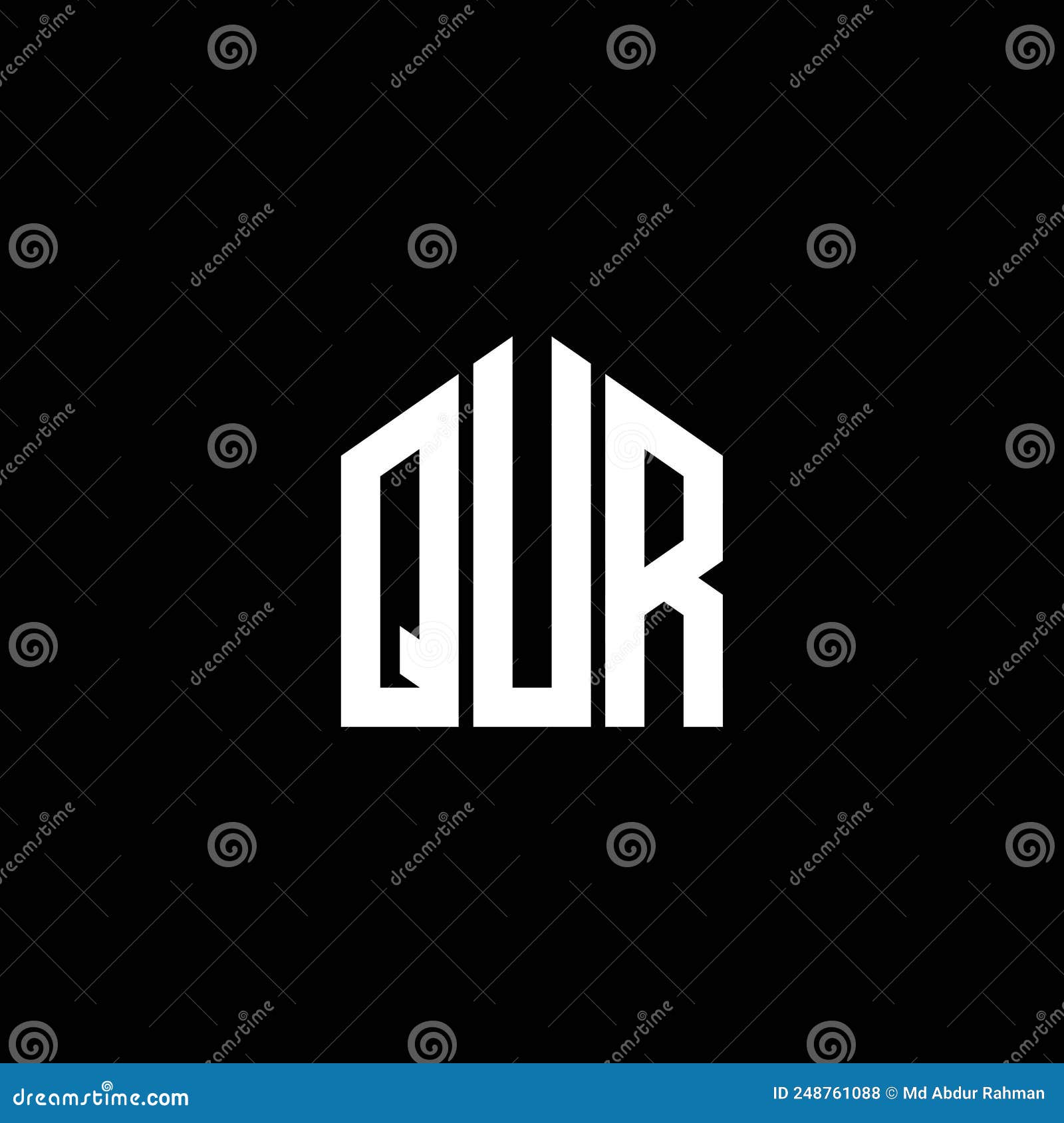 QUR Letter Logo Design On BLACK Background. QUR Creative Initials ...