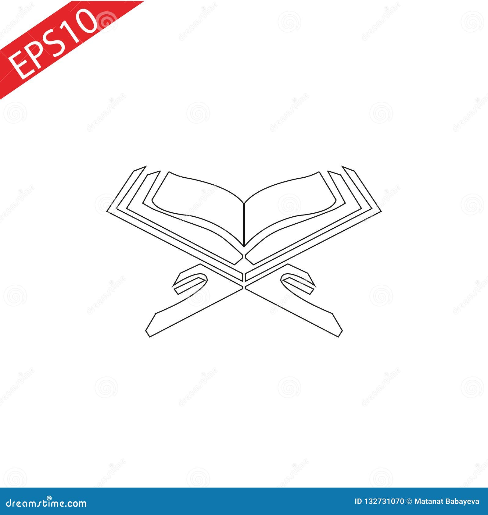 Quran Flat Icon with Long Shadow. Stock Vector - Illustration of east ...