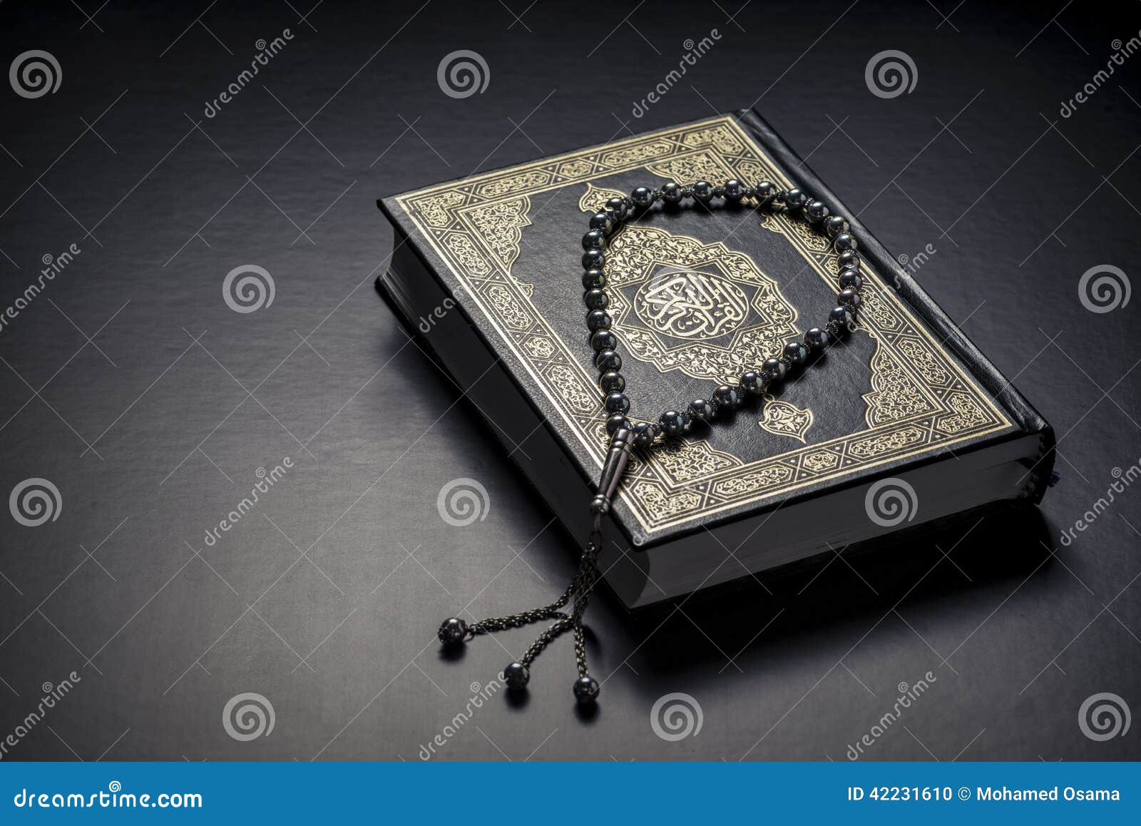 Quran Holy Book and Beads stock photo. Image of mecca - 42231610