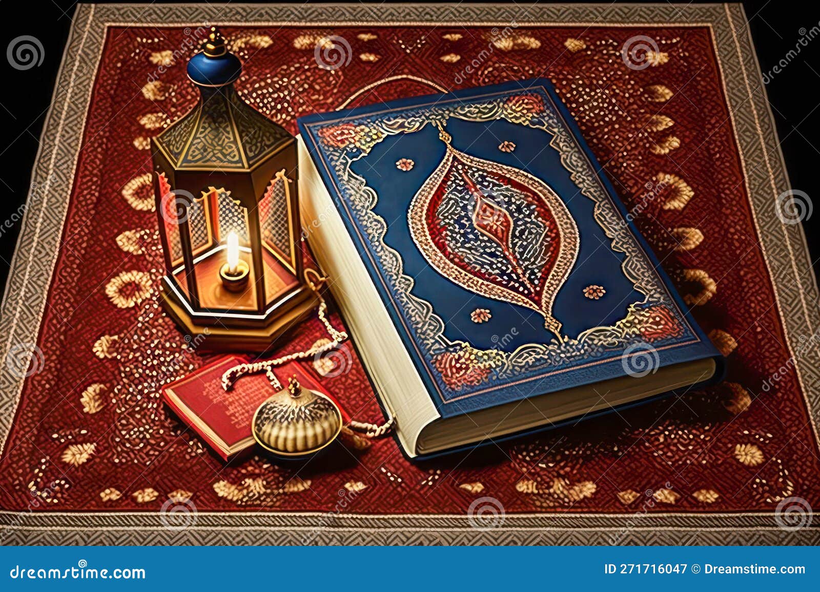 Quran Holy Book with Islamic Objects. Created with Generative ...
