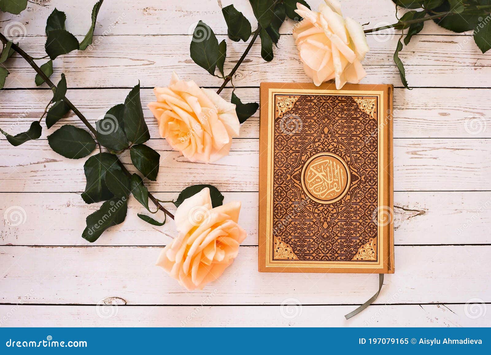 Quran - the Holy Book of Muslims. Roses. Stock Image - Image of kareem ...