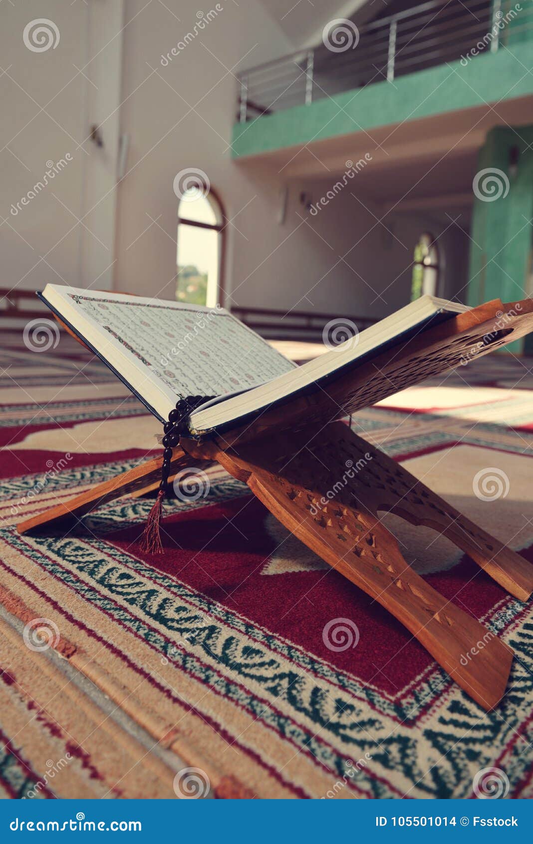 Quran in the Mosque - Open for Prayers Stock Photo - Image of ...